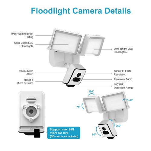 Freecam 1080P WiFi Camera High Definition Outdoor IR IP55 Night Vision ...