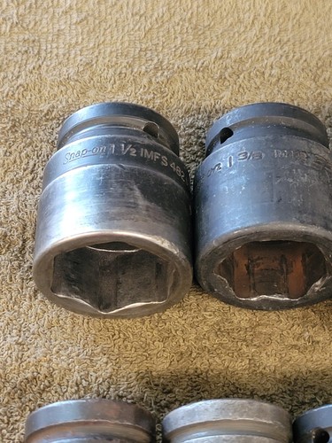 12 Snap-on Impact Socket Set SIM IM 3/4 Drive Sae 1-1/2 3/8 5/16 3/16 1 ...