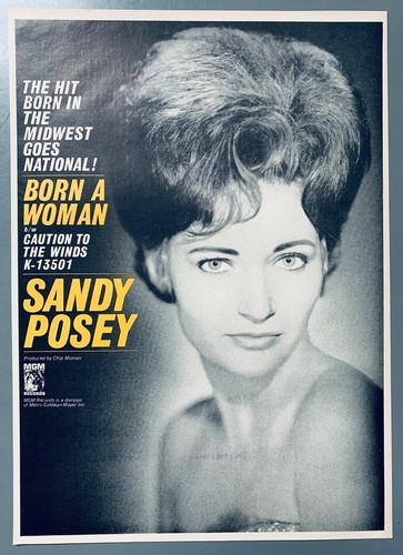 SANDY POSEY 1966 vintage POSTER ADVERT BORN A WOMAN | eBay
