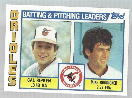 Mike Boddicker & Cal Ripken Jr 1984 Topps ML Baseball Trading Card #426 ...
