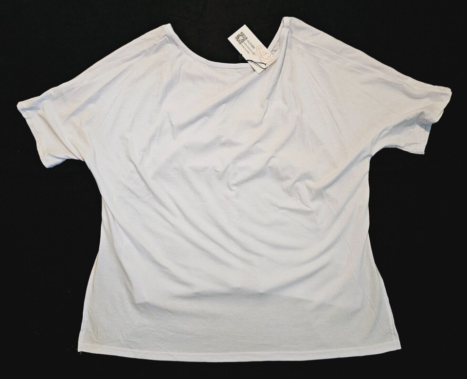 Acevog Women's Soft White Polyester Blend Top T-Shirt, S | eBay