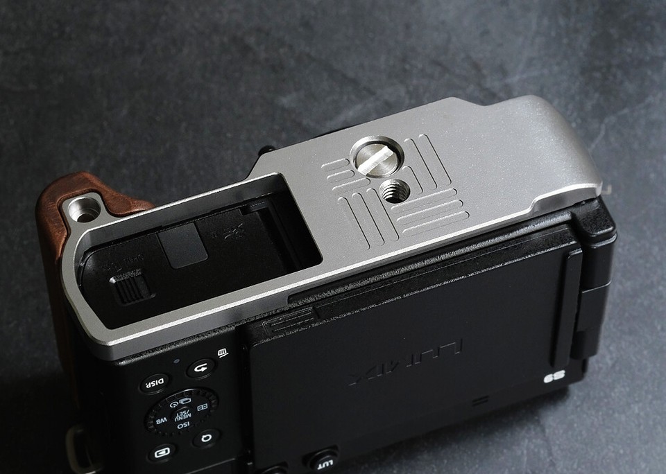 Wood L Handle Hand Grip + Aluminum Alloy Baseplate For Panasonic lumix ...