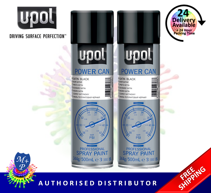 Upol u-pol Power Can Satin Black Aerosol 500ml - Choose Your Quantity ...
