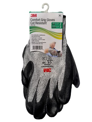 3M Comfort Grip Glove CGXL-CR, Cut Resistant (ANSI 3,EN388 Cut Level 3 ...