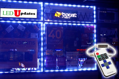 LEDUPDATES 40ft Flash STOREFRONT WINDOW Blue LED LIGHT 5050 UL Power ...