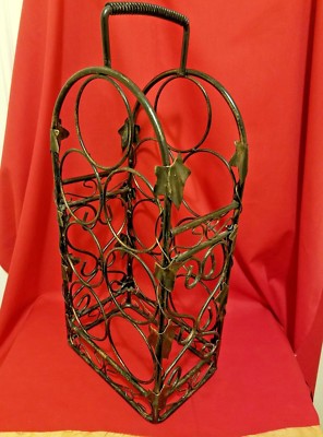 Wine Rack With Grapes, Leaves - Metal,7 Bottle Holder Rack, Home Decor ...