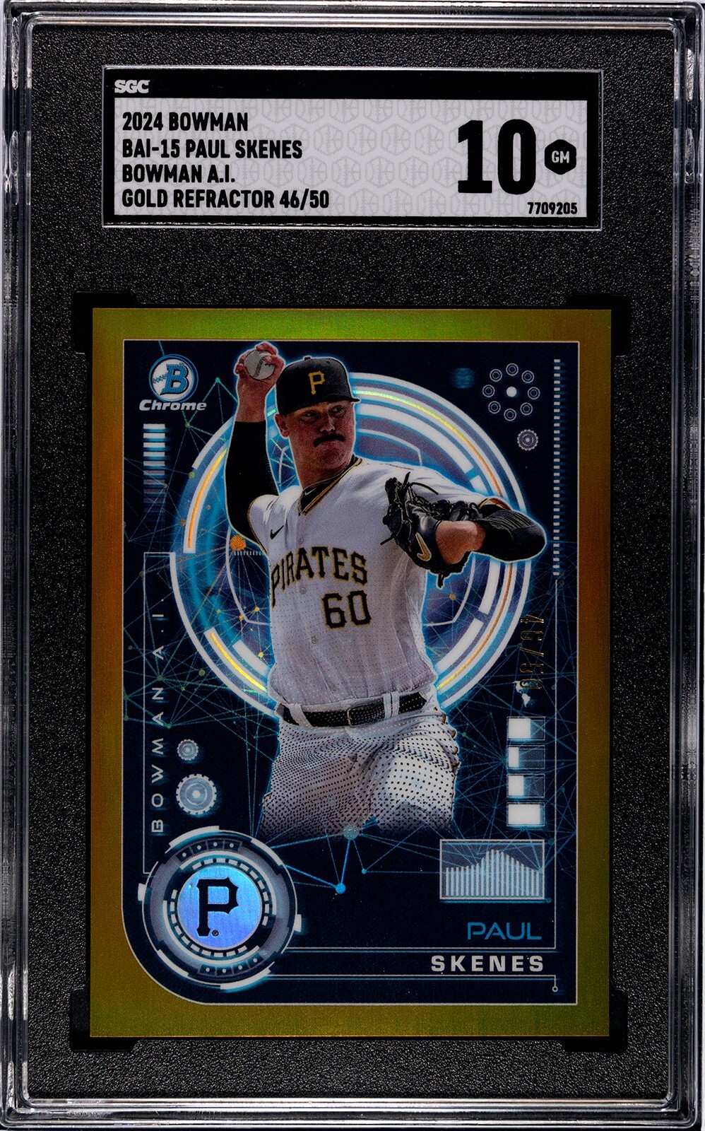 Paul Skenes 2024 Bowman #BAI-15 Bowman AI - Gold Refractor /50 Price ...