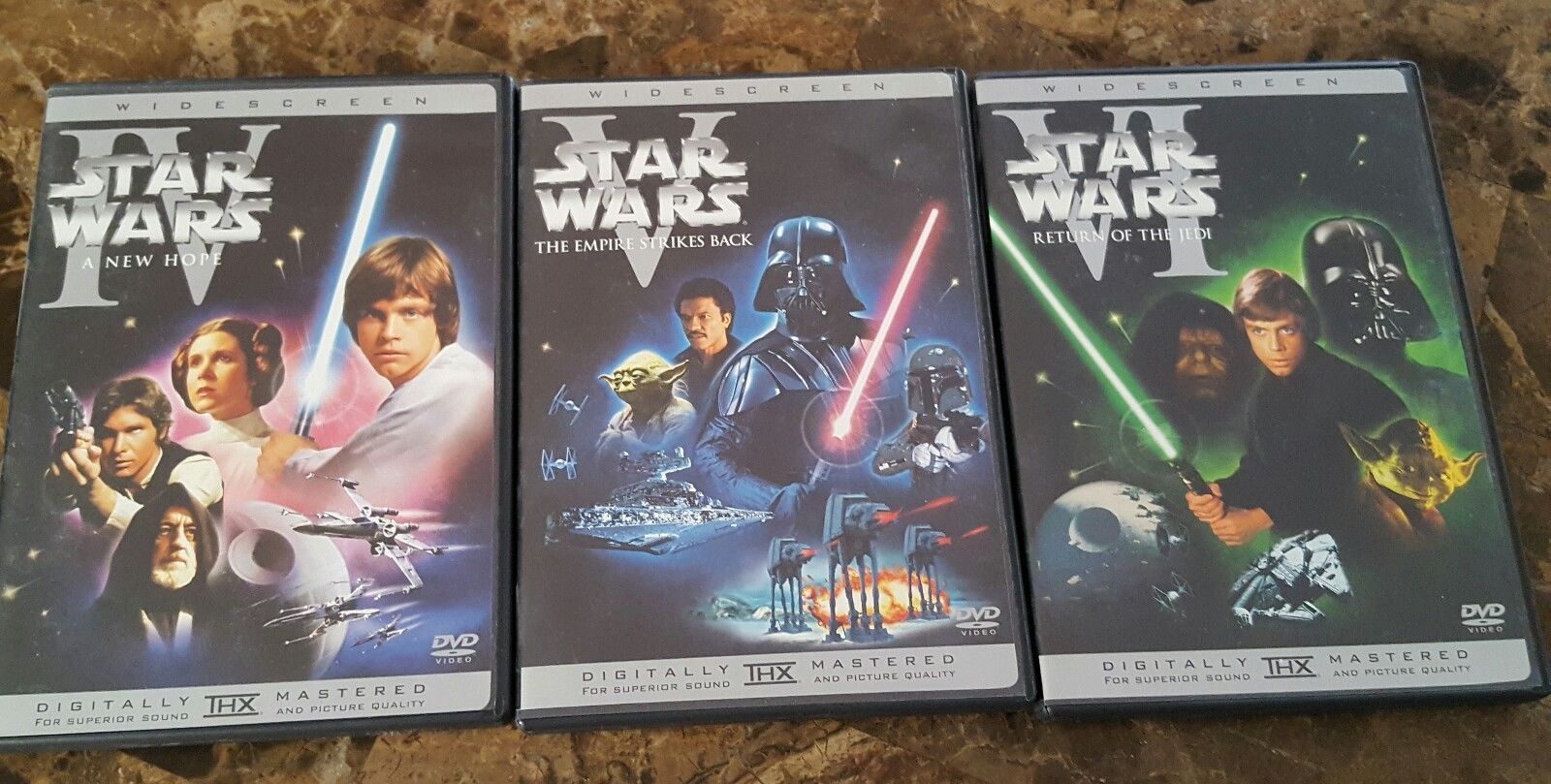 Star Wars A New Hope The Empire Strikes Back Return of The Jedi 3 DVD ...