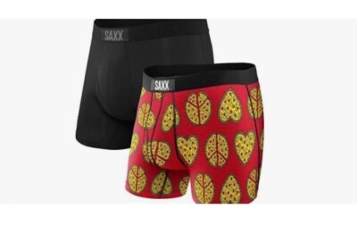 SAXX Underwear L12758 Mens Red/Black Ultra Fly 2-Pack Boxer Brief Size ...