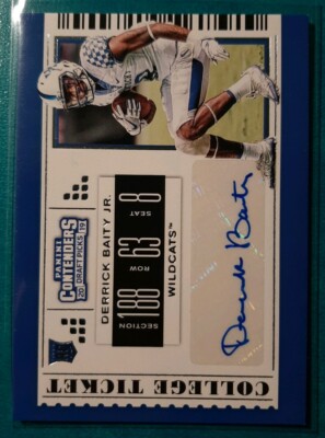 2019 CONTENDERS DRAFT PICKS COLLEGE TICKET AUTOGRAPHS DERRICK BAITY JR ...