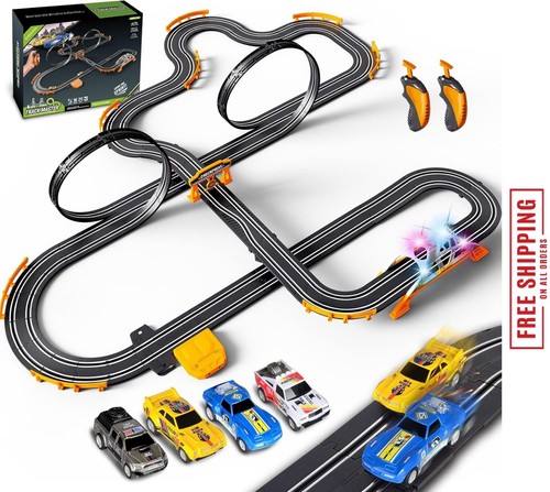 Slot Car Race Track Set Electric Powered Race Track Dual Racing Car ...