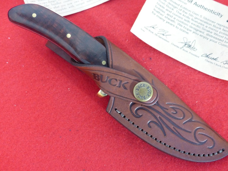 Buck USA Limited Gen 5 Skinner snake wood 154CM mint/box 2007 fixed ...