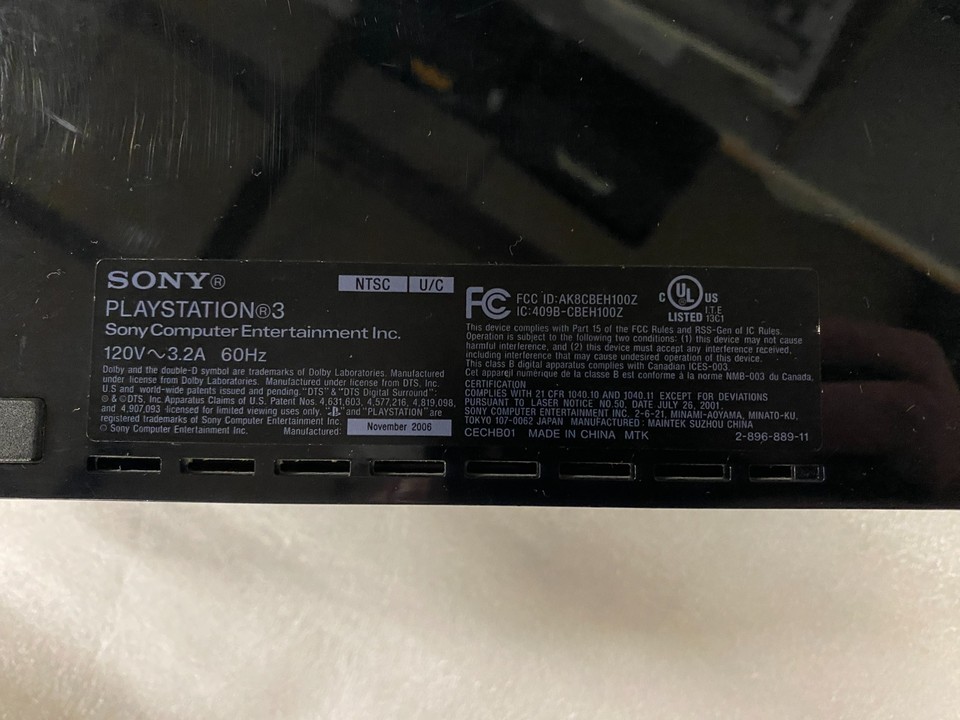 Playstation 3 PS3 Console - 20GB - CECHB01 - Backwards Compatible - V ...