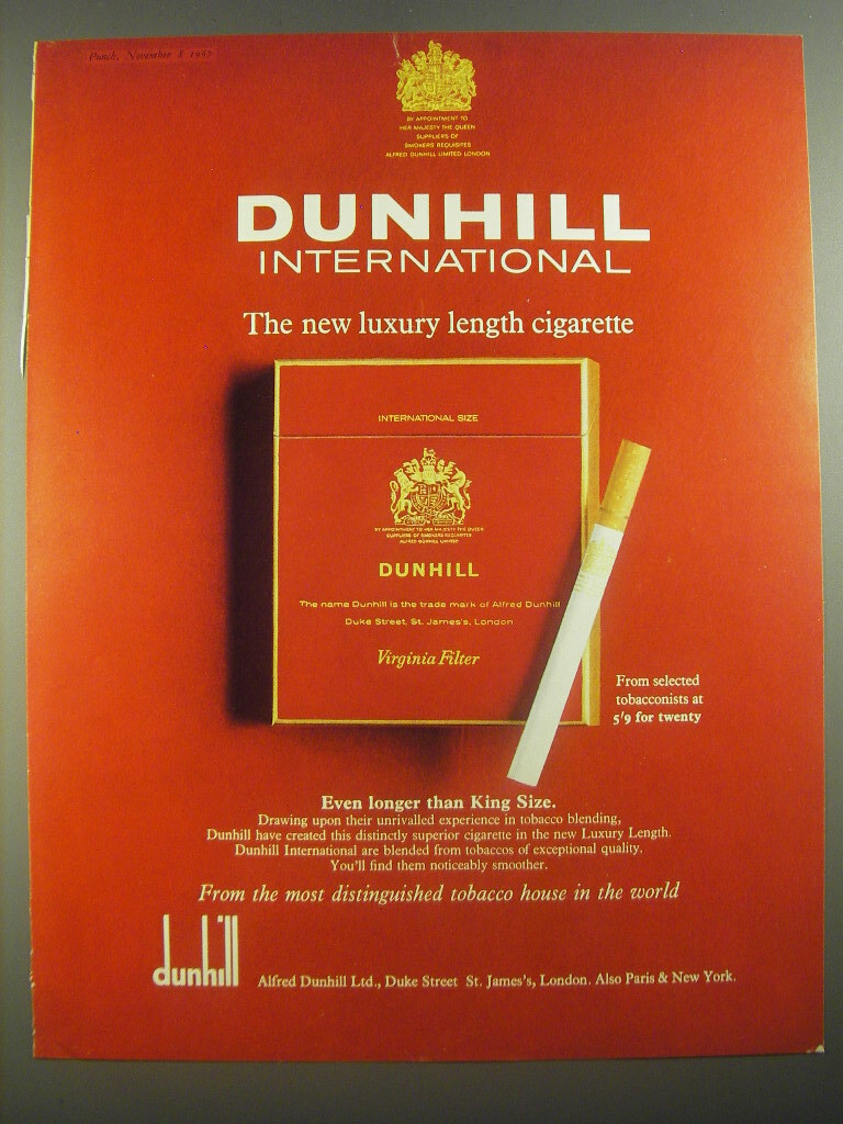 Dunhill International Red Caribbean Liquors Tobacco
