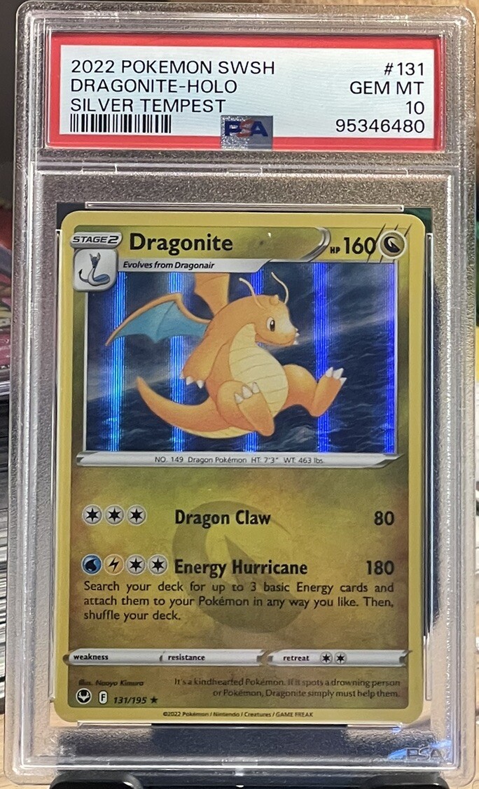 PSA 10 Dragonite 131/195 Pokémon Card Silver Tempest HOLO GEM MINT | eBay