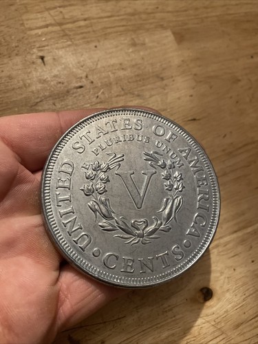 Liberty Nickel Paperweight Coin Metal Collector Patina Money Cash Gift ...