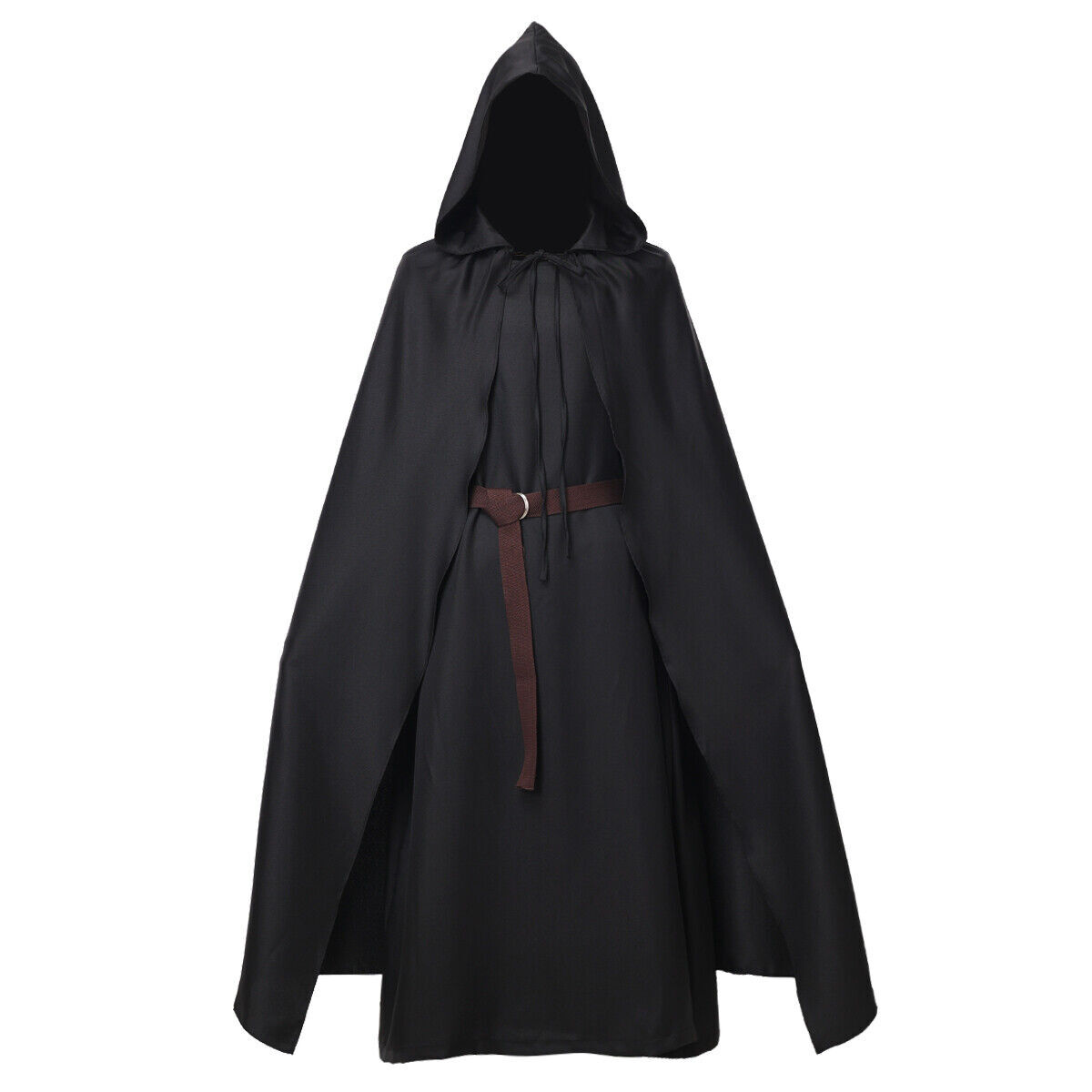 Medieval Men's Hooded Cloak Robe Halloween Wizard Sorcerer Costumes ...