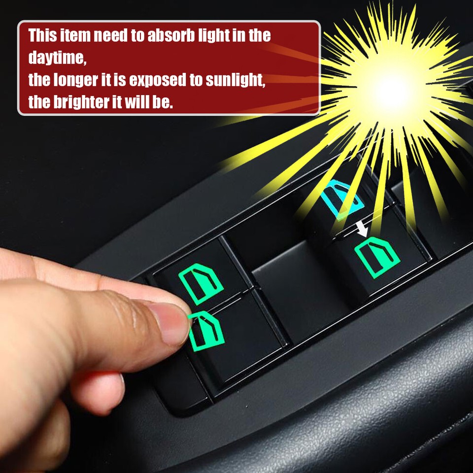 Colorful Luminous Car Button Stickers Window Switch Decal Sticker ...