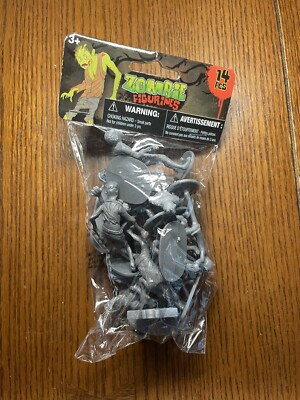 Bag Of Plastic Zombie Toy Figures Figurines (14 pc) NEW gray never ...