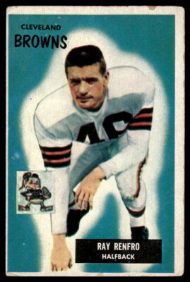 1955 Bowman Football Card Ray Renfro Cleveland Browns #153 VG-EX | eBay