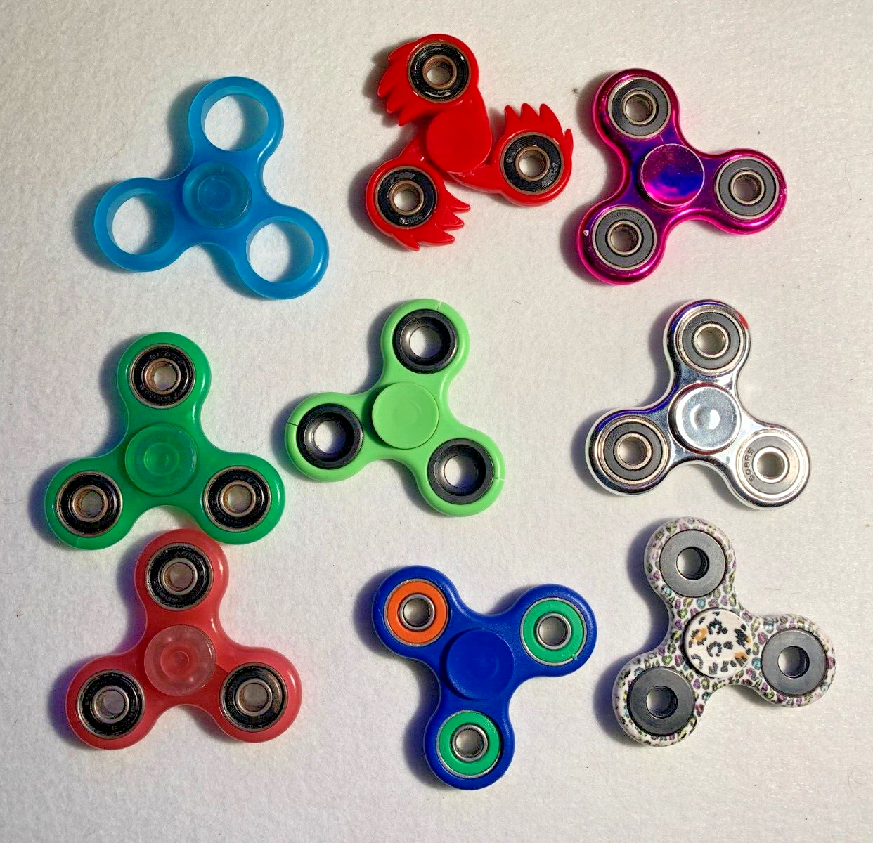 9pc Fidget Plastic Spinner Lot - Sensory Toys / Anti-Anxiety / Various ...
