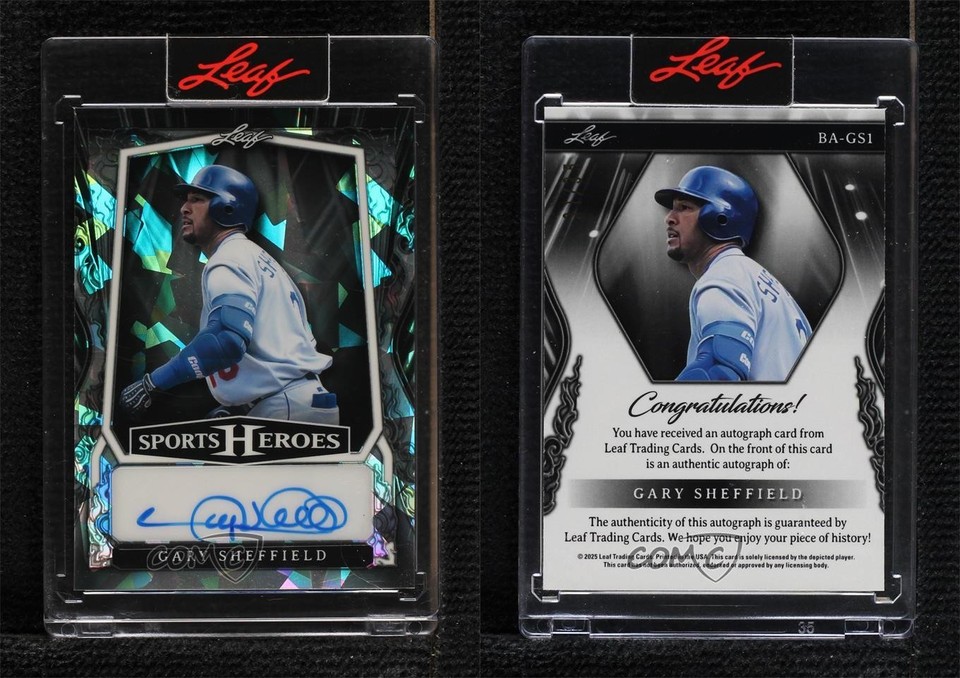2025 Leaf Metal Sports Heroes Silver Crystals /35 Gary Sheffield Auto ...