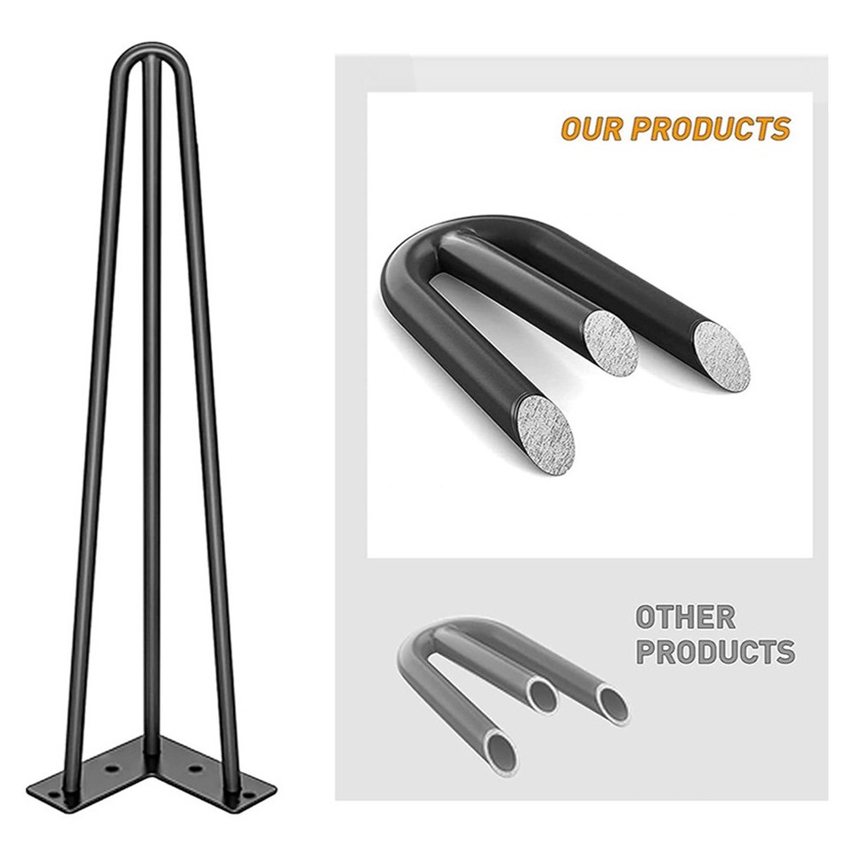 4x Hairpin Legs Hair Pin Legs Set 16''-28'' for DIY Furniture Bench ...