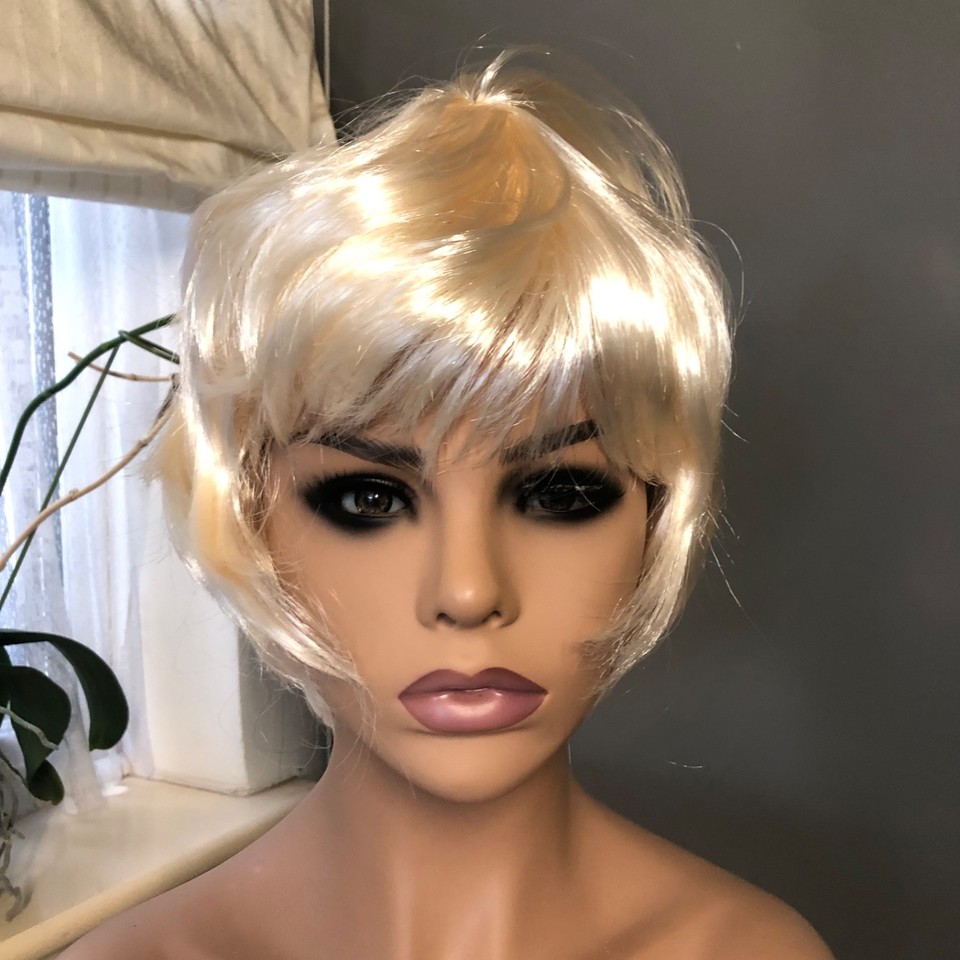 60s Full Wig Women Wavy Bangs Blonde Cute Cosplay Fancy Dress xD | eBay UK