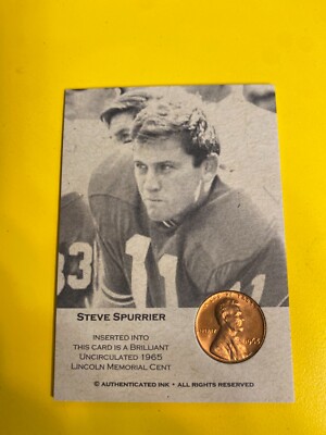 RS26665 Authenticated Ink STEVE SPURRIER 1965 Lincoln Penny CARD | eBay
