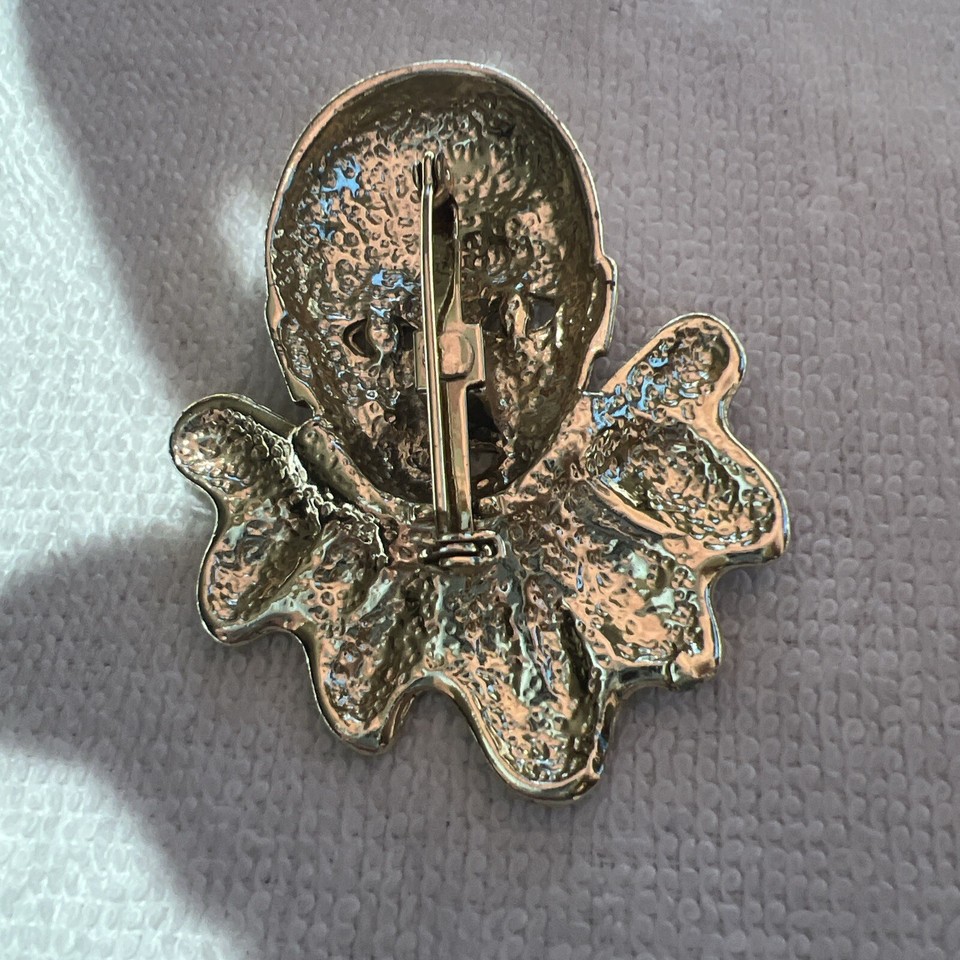 Pierrot Style Clown Face Star & Multi-colored Tear Drop Gold Tone ...