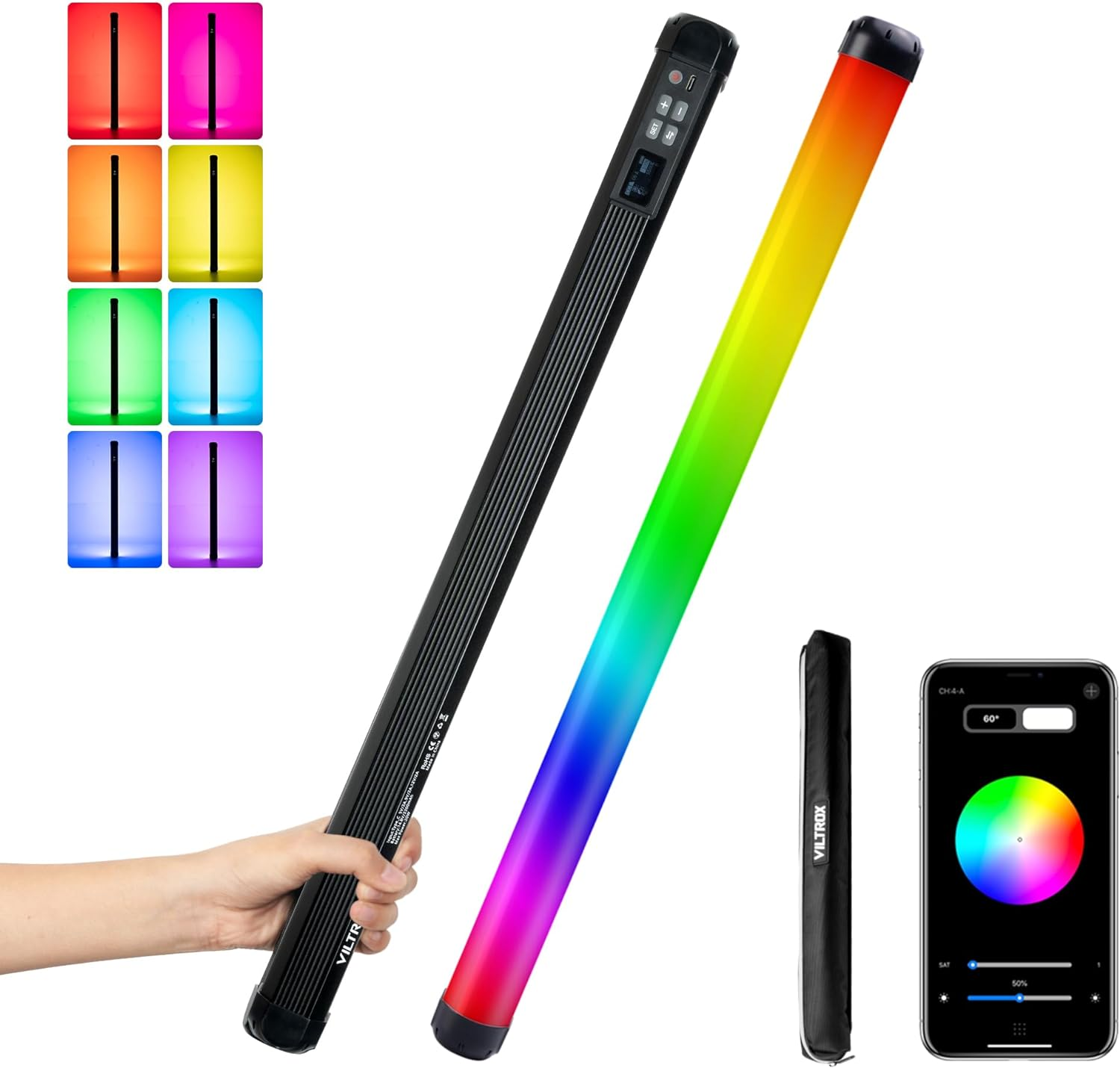 VILTROX K60 20W RGB Full Color Led Video Tube Light 2500K-8500K APP ...
