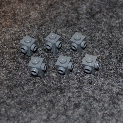 (6) 1x1 Dark Gray Brick w/ Nubs on Two Sides (Corner) Bricks ~ New Lego ...