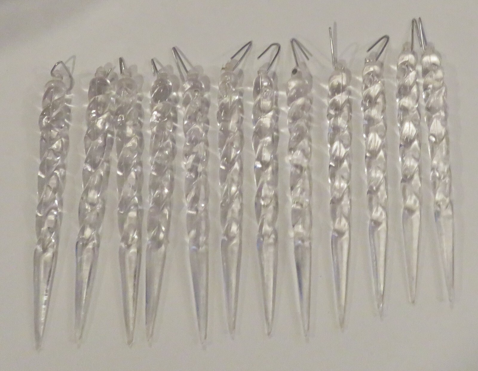 Set of 12 Vintage Plastic Icicle Christmas Ornaments W/ Hooks 4 Inches ...