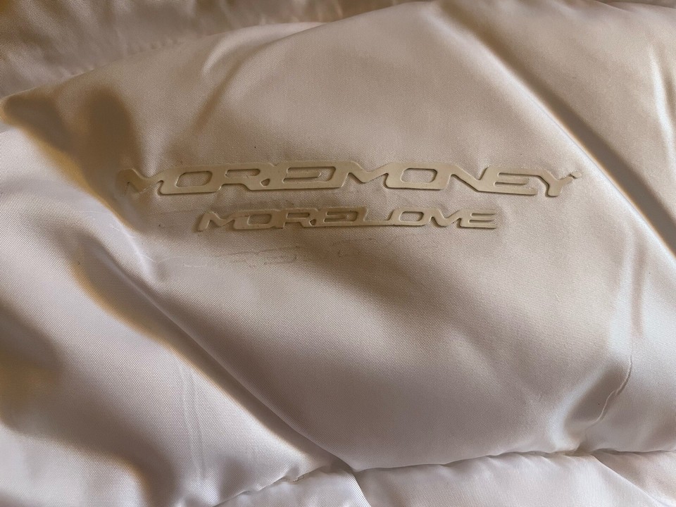 MOREMONEY MORELOVE LIGHT NINJA PUFFER WHITE JACKET MEDIUM HOODED | eBay