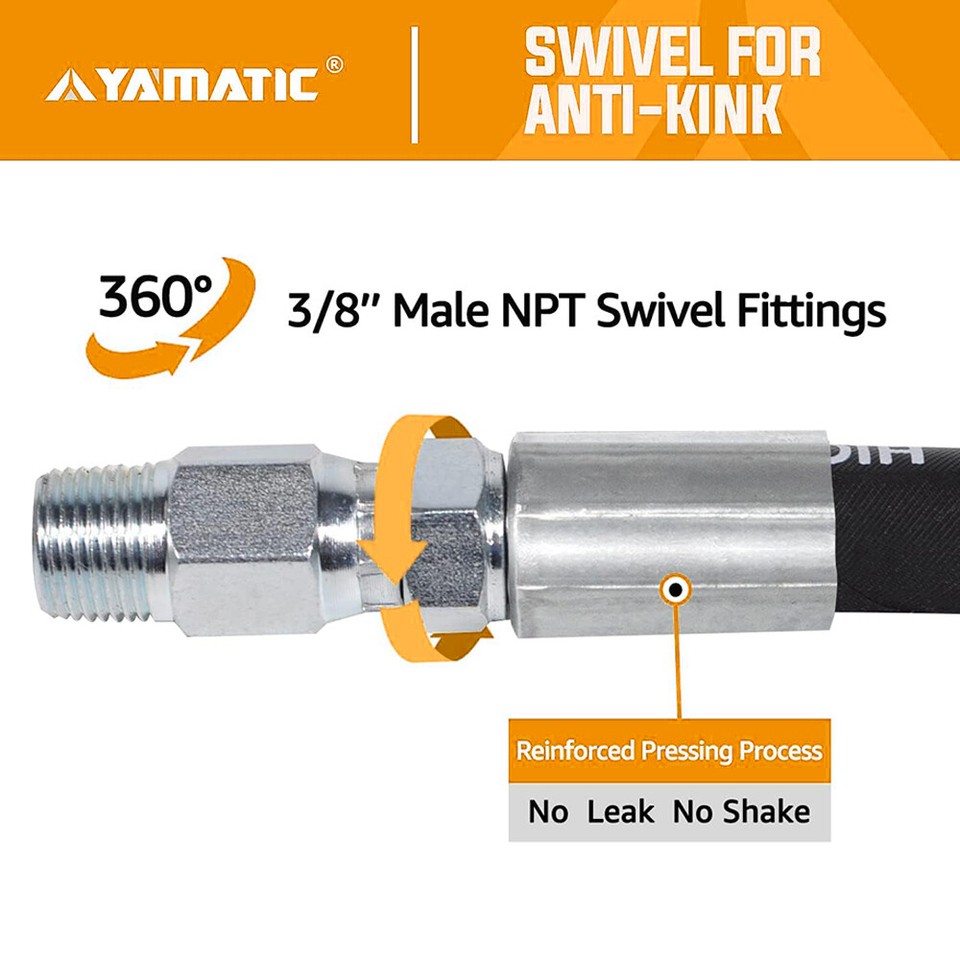 YAMATIC 4000 PSI Pressure Washer Jumper Hose Whip Hose for Hose Reel | eBay