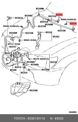 Genuine OE washer nozzle, 8538130110 for TOYOTA 85381-30110 | eBay