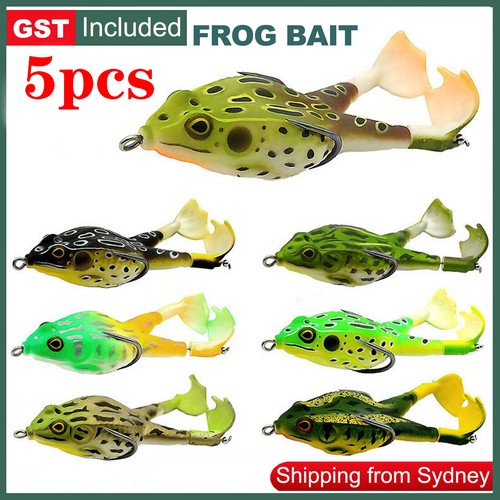5X 9CM Fishing Lures Surface Freshwater Frog Lure Bait Cod Yellowbelly ...
