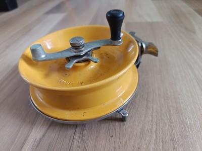 LARGE ANTIQUE VINTAGE OLD ALVEY CEDAR SIDECASTER FISHING REEL MODEL 55C ...