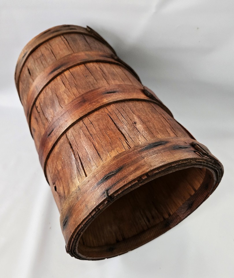 FARM PRIMITIVE Rustic Wooden Old Barrel Nail KEG - 4 Wide Nailed Wood ...
