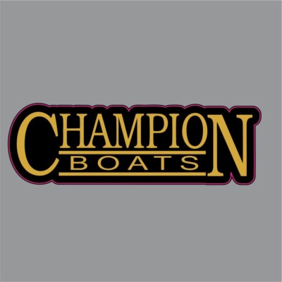 Champion Boat Gold Lettering Carpet Graphic Decal Sticker for Fishing ...