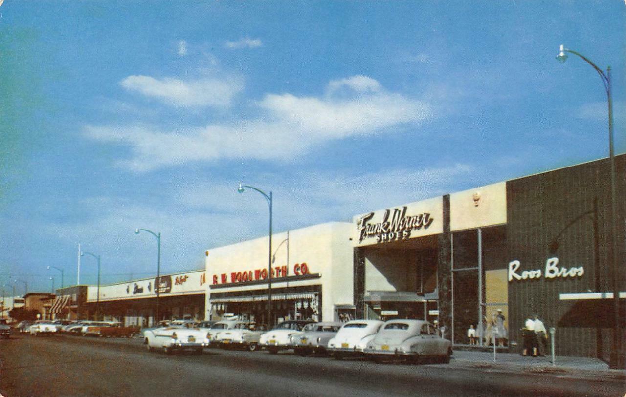 SAN MATEO, CA Fourth Ave. Street Scene Roos Bros c1950s Vintage ...