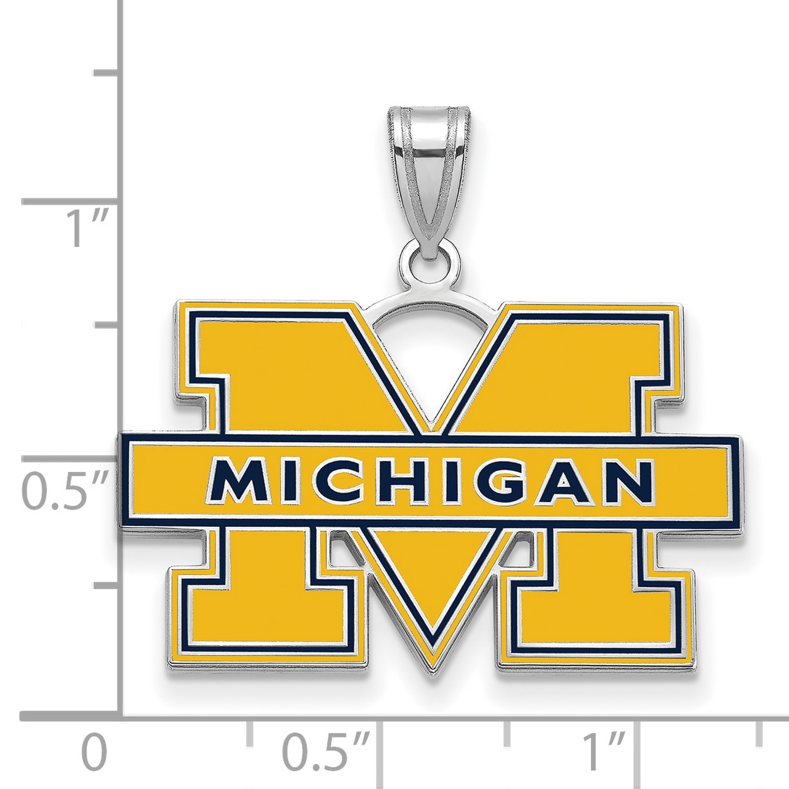 Michigan Wolverines Blue School Letter Logo Charm Pendant in Sterling ...