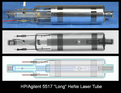 HP/Agilent 5517/5501B/N1211A HeNe Laser Tube in Magnet/Frame Zeeman ...