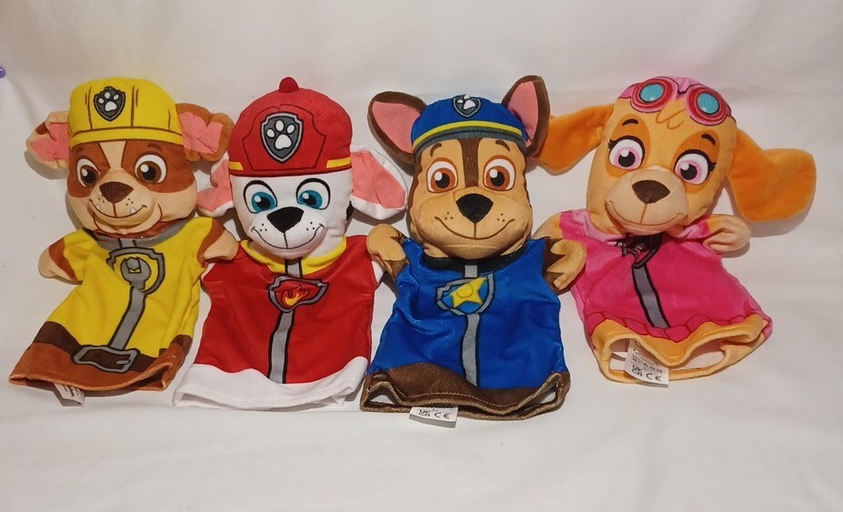 Melissa And Doug Paw Patrol Puppets Stuffed Animal Marshal Chase Rubble ...