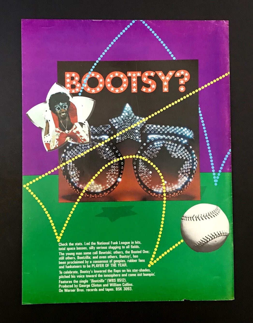 Bootsy Collins Bootzilla 1978 Short Print Poster Type Ad, Promo Advert ...
