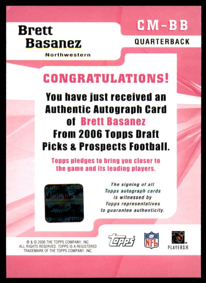 Brett Basanez 2006 Topps Draft Picks & Prospects Card# CM-BB RC AUTO | eBay
