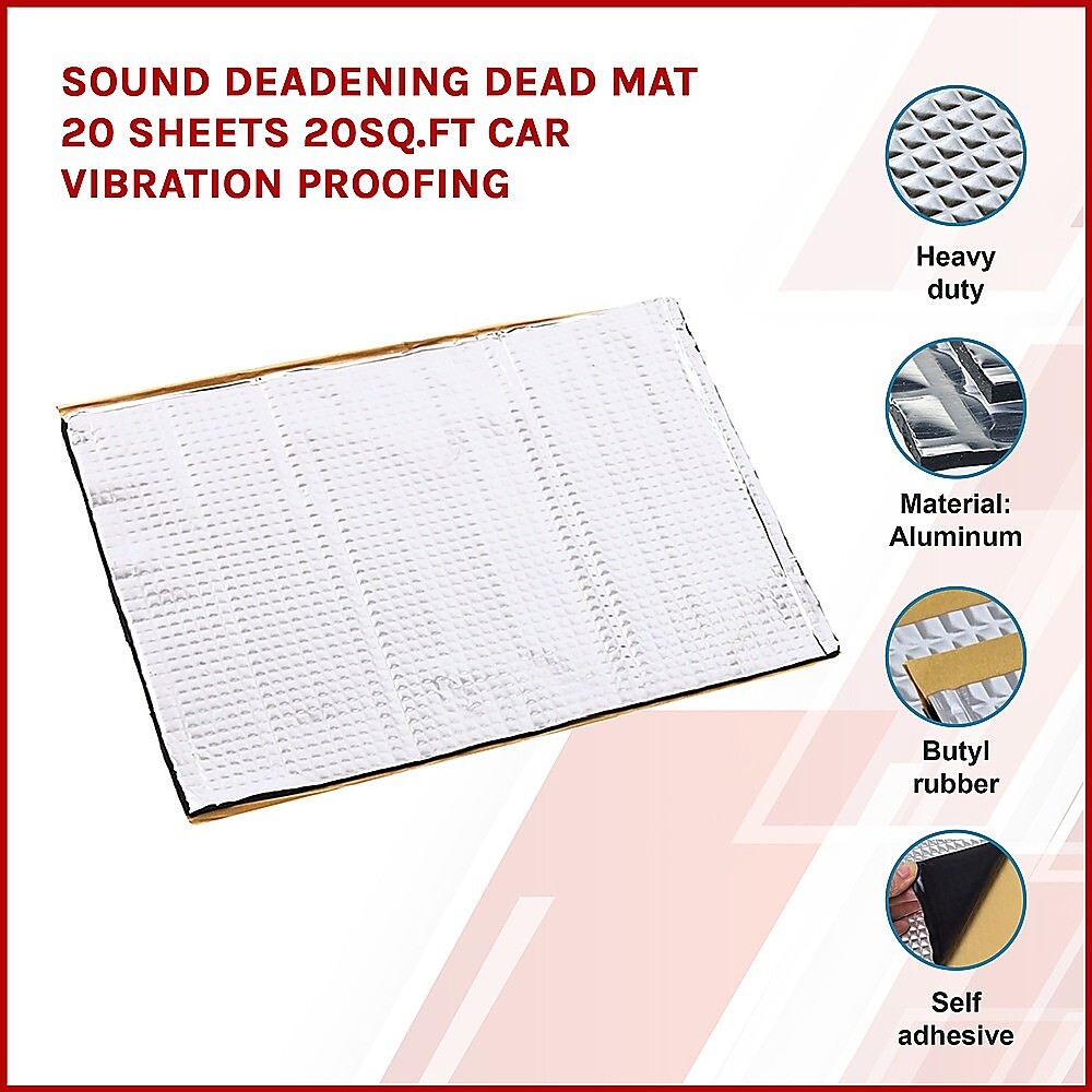 Sound Deadening Dead Mat 20 Sheets 20sq.ft Car Vibration Proofing | eBay