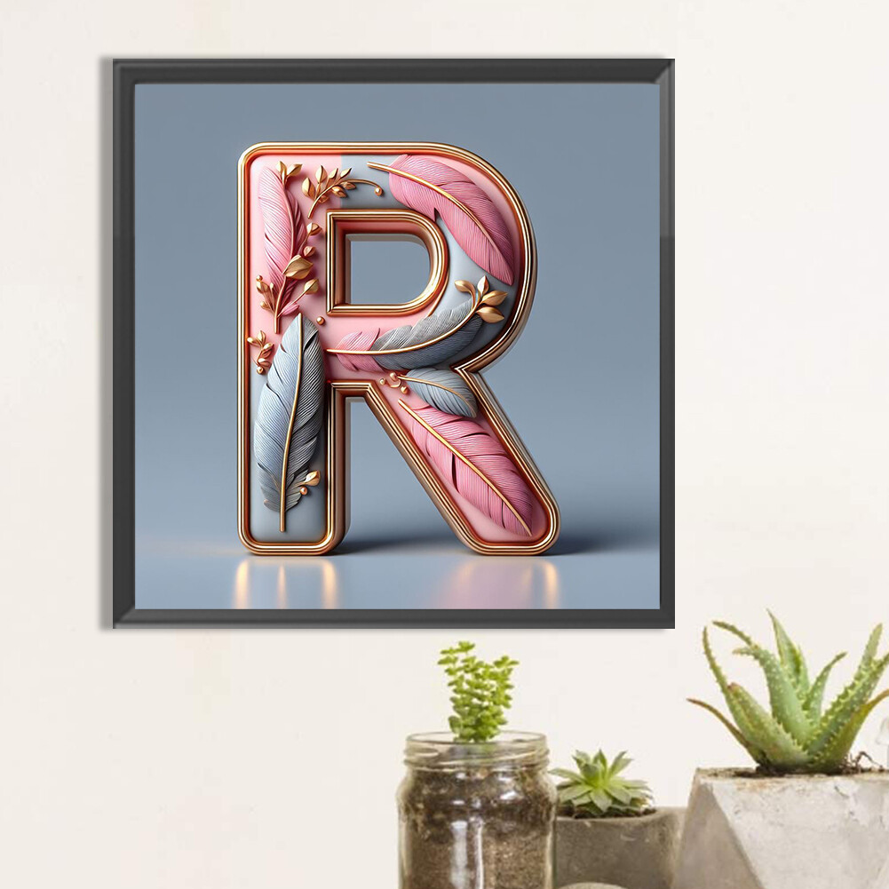 5D DIY Full Round Drill Diamond Painting Letter R Home Decor Art Craft ...