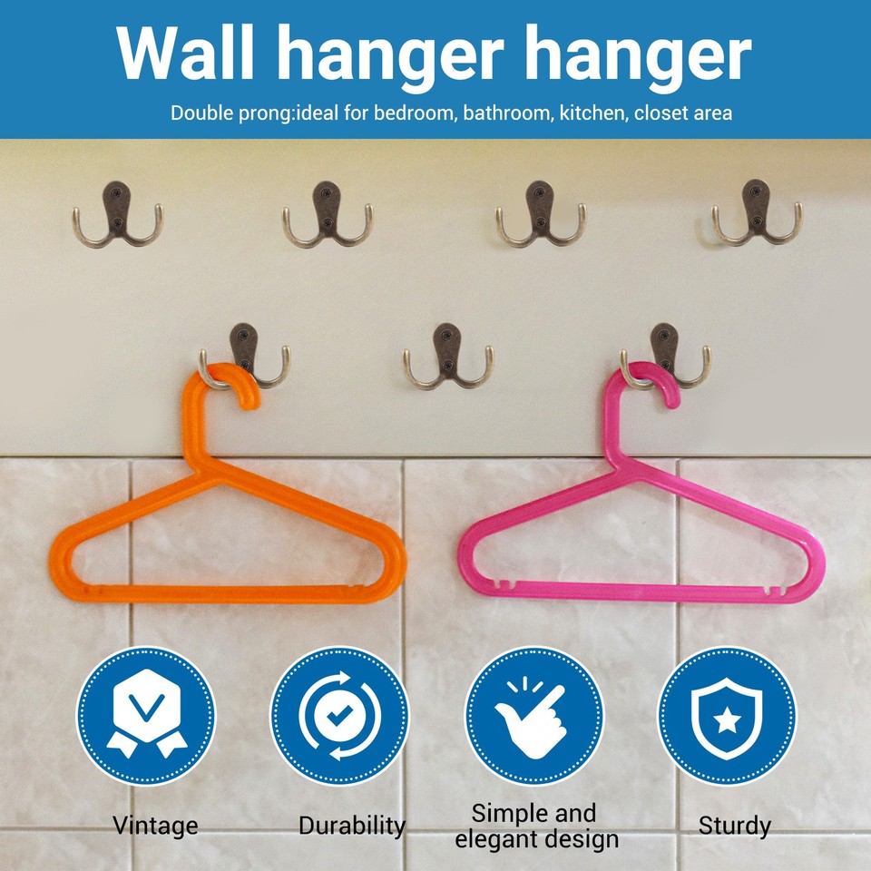 2 x Screw hook Retro metal hook Metal wall mount hanger coat ...