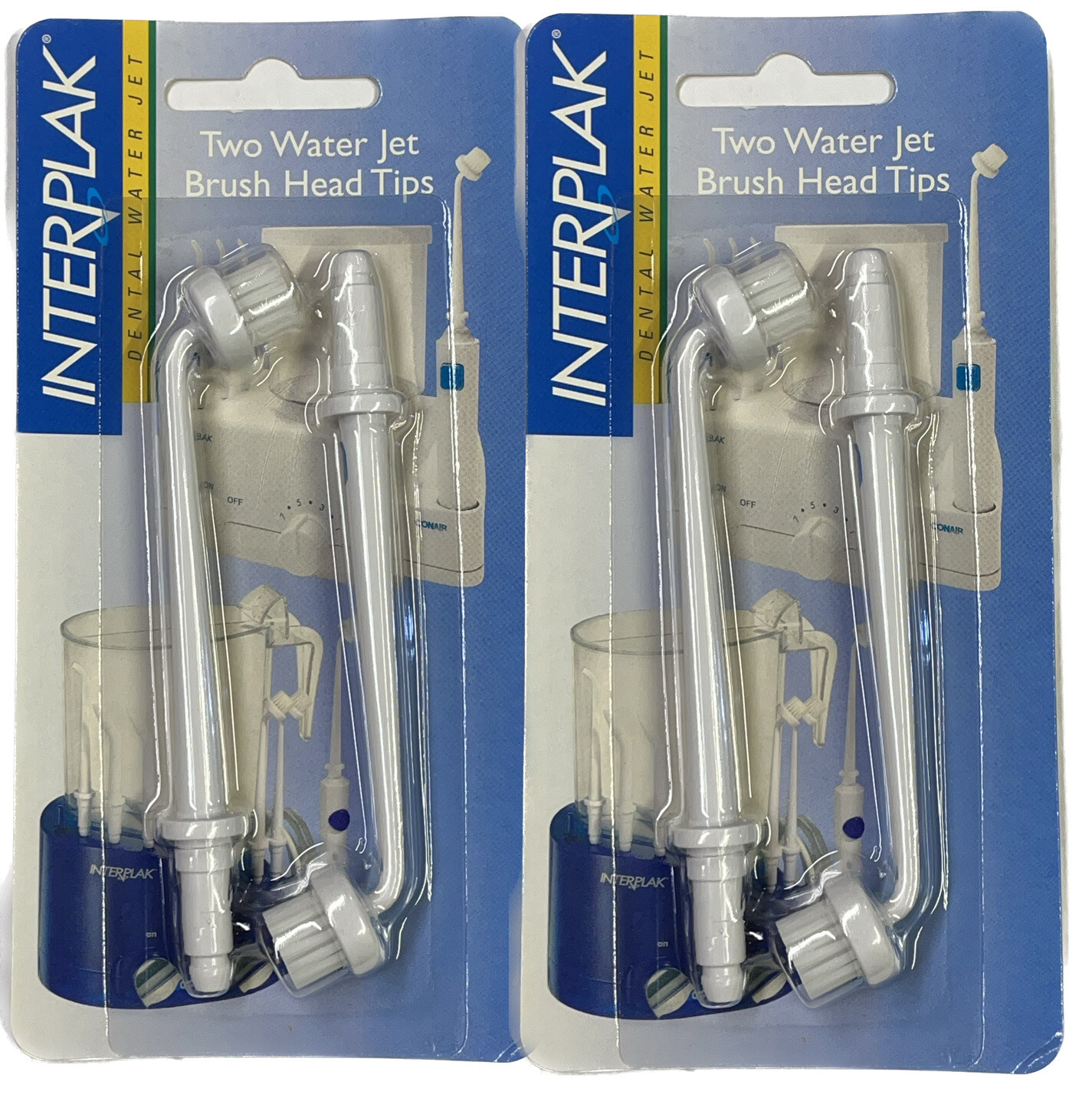 Interplak Dental Water Replacement Jet Brush Head Tips WJBT2BC Two 2 ...